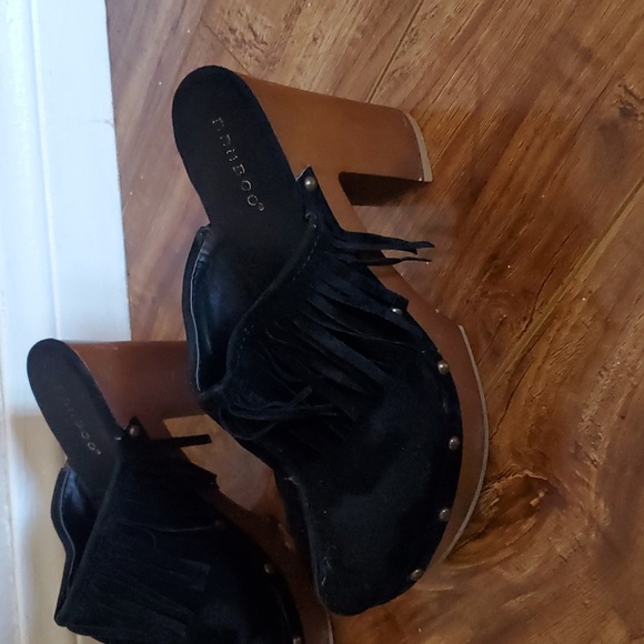 BAMBOO | Shoes | Clogs With Fringe And Heel | Poshmark
